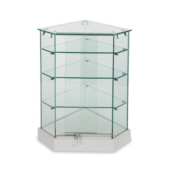 Glass Corner Showcase 20"x20"x38" | Glass Corner Case | Retail Depot Canada