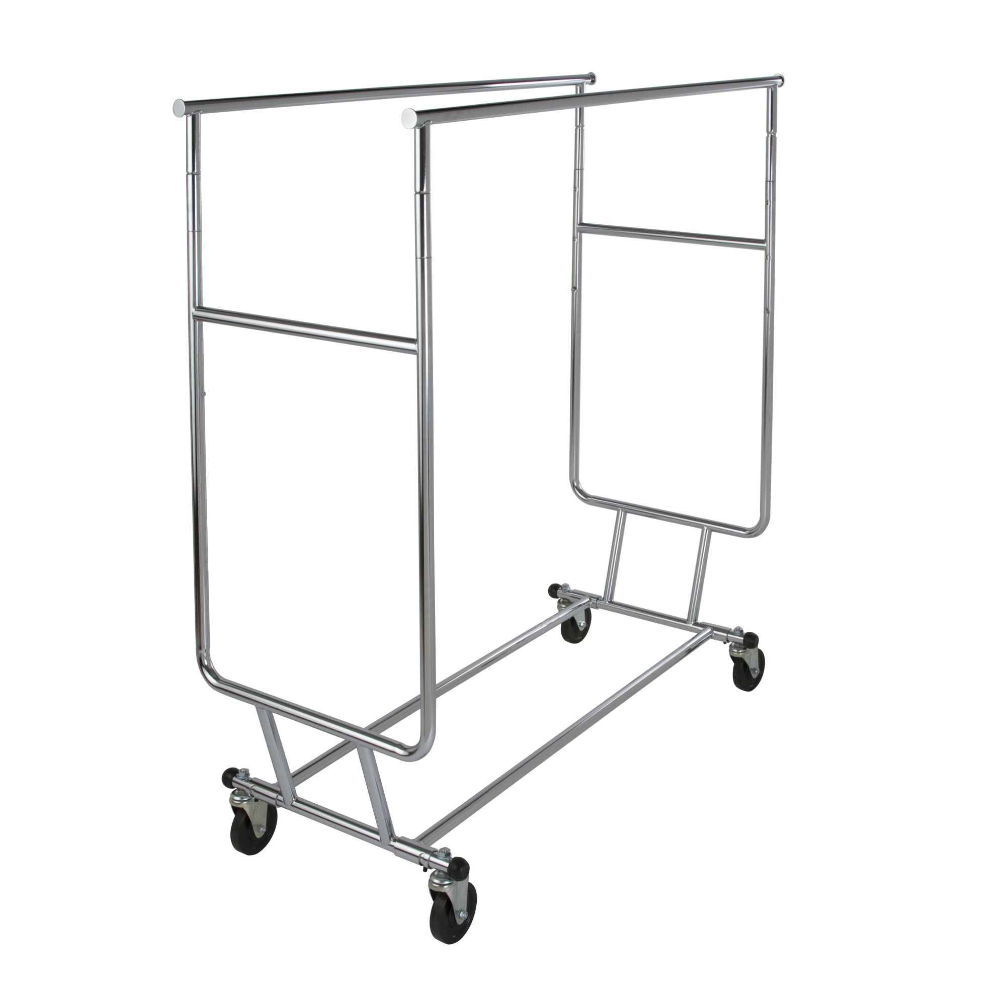 Double Bar Rolling Rack-Twin Bar Clothing Racks | Double Bar Rolling Rack