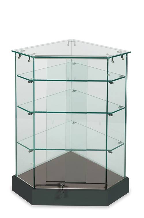 Glass Corner Showcase 20"x20"x38" | Glass Corner Case | Retail Depot Canada